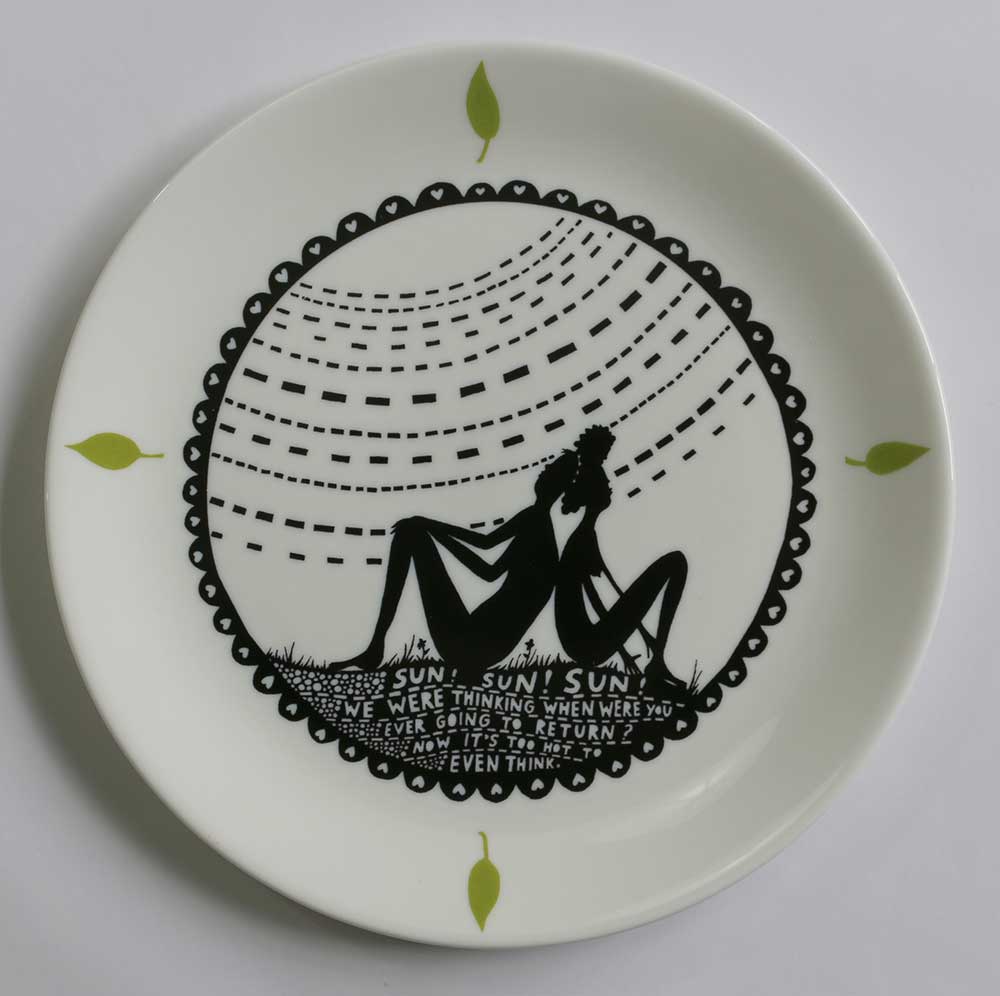 'Weather' Plates. Rain, Sun, Wind and Snow - Rob Ryan